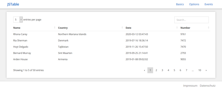 JSTable – www.haegi.org